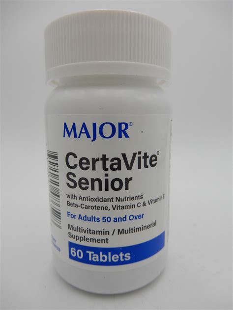 Major Certavite Senior Multivitaminmineral Supplement 60 Tablets