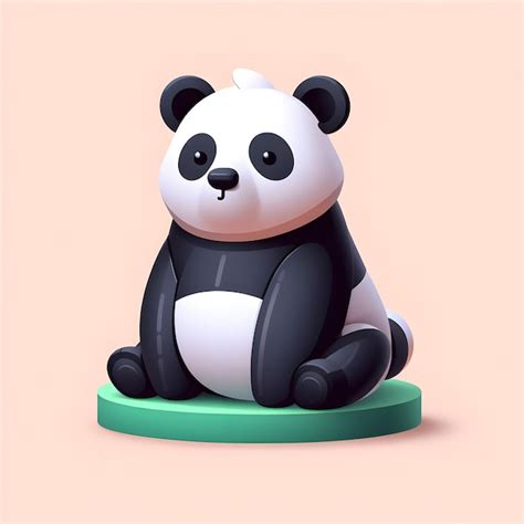 Premium AI Image Realistic D Panda A Stunning Portrait Against A Flat Backdrop