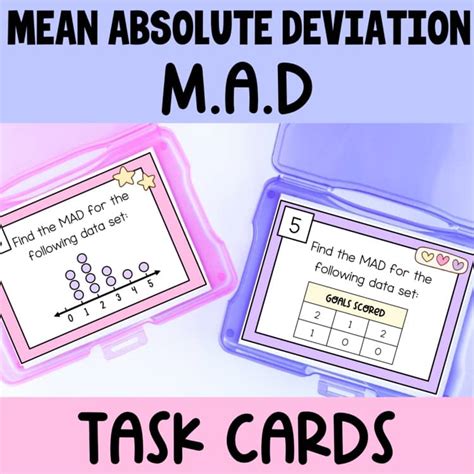 Mean Absolute Deviation Mad Task Cards Measures Of Variability