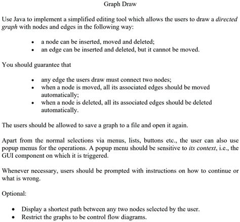 Solved Graph Draw Use Java To Implement A Simplified Editing Tool That