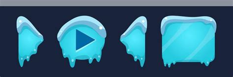 Ice And Snow Button As Winter Game User Interface Vector Image