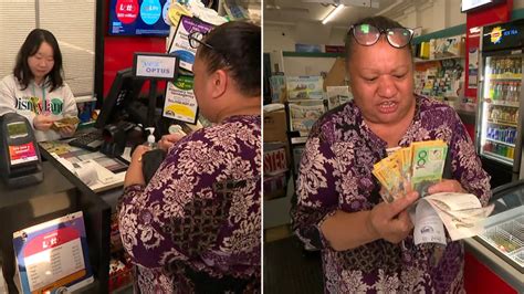 Moment Sydney Woman Claims Her Powerball Prize At Rosebery Store 7news