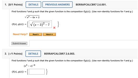Solved Find Functions F And G Such That The Given Function Chegg Com