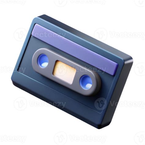 Render Of A Retro Cassette Tape Icon 55664442 Png