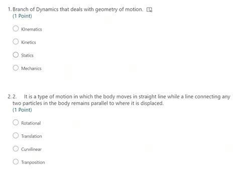 Get Answer Branch Of Dynamics That Deals With Geometry Of Motion Mm 1 Transtutors