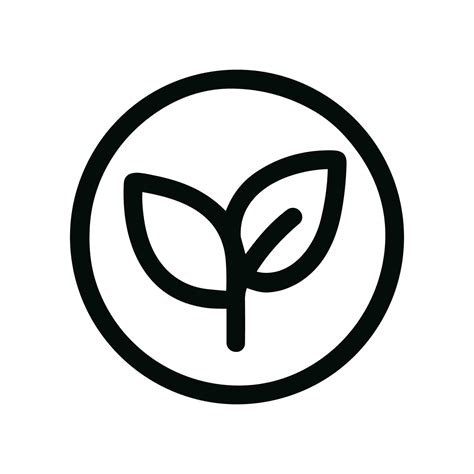 Minimalist Outline Leaf Sprout In Circle Shape Icon Symbol Sign 67514345 Vector Art At Vecteezy