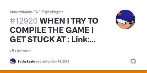 When I Try To Compile The Game I Get Stuck At Link Applicationmain