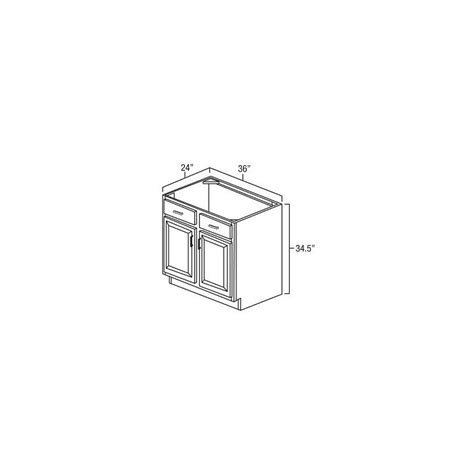 White Shaker 36 Sink Base Cabinet