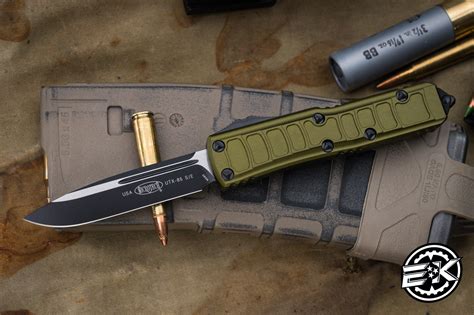 Microtech Utx 85 Ii Stepside Od Green Otf Automatic Knife 3 Black Drop