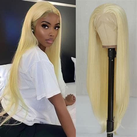 Soku Platinum Blonde Lace Front Wigs Pre Plucked 13x4 Long