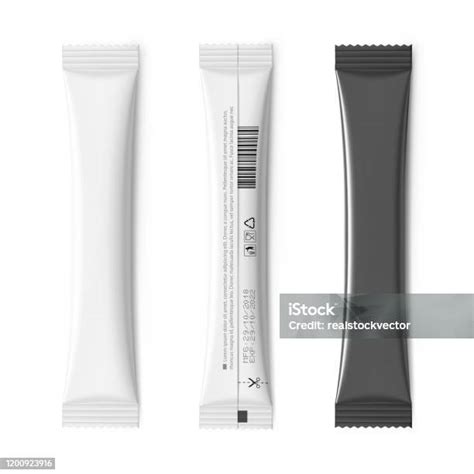 식품 및 화장품 산업의 제품에 대한 현실적인 스틱 팩 0명에 대한 스톡 벡터 아트 및 기타 이미지 0명 가방 냉동식품