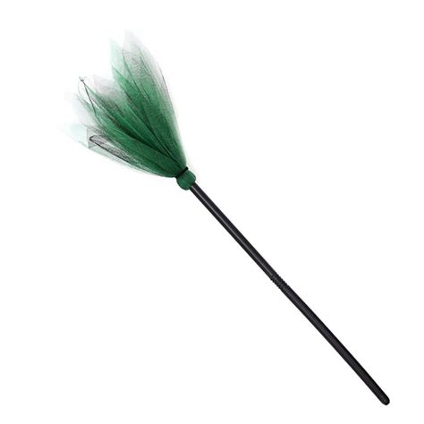 Halloween Witch Broom Plastic Broom Props Net Yarn Plastic Witch Broom