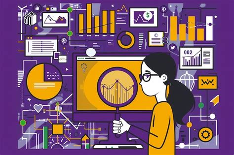 Female Asian Professional Analyzing Data On A Computer In A Vibrant