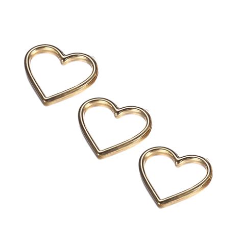 10 Teile Los Gold Silber Farbe Hohl Liebe Herz Form Charms Edelstahl