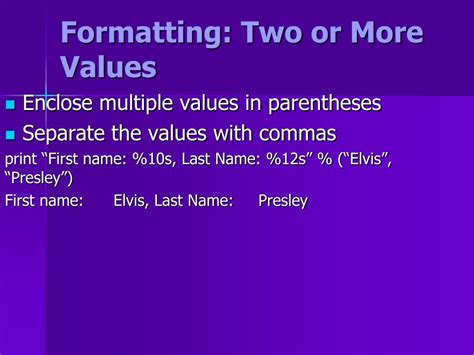 Ppt Line Continuation Output Formatting And Decision Structures
