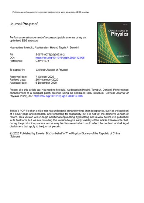Pdf Performance Enhancement Of A Compact Patch Antenna Using An