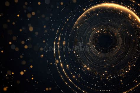Abstract Golden Circular Light Patterns On Dark Background Stock Image Image Of Bokeh Dark
