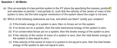 Solved Question Marks A Give An Example Of A Two Chegg