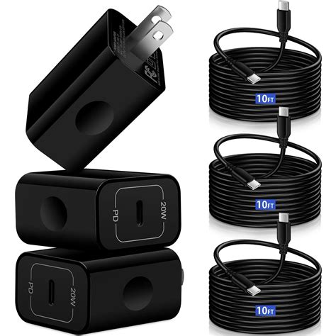 Usb C Charger Ailkin W Pd Pack Usb C Charger Block With Pack Usb C Cables Ft Type C