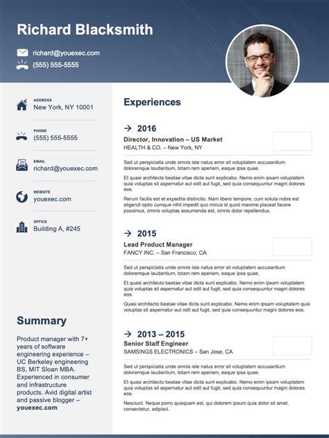Visual Resume Page Visual Resumes Framework