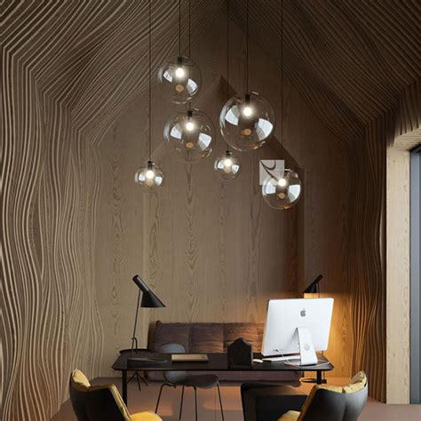 H Xd Global E27 Industrial Clear Glass Globe Shade Pendant Lighting