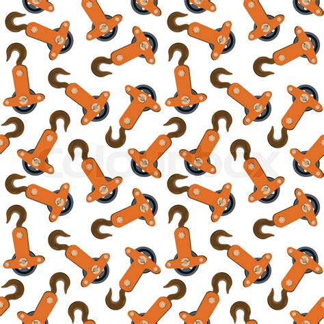 Crane Hooks Texture Abstract Seamless Pattern Vector Art Illustration