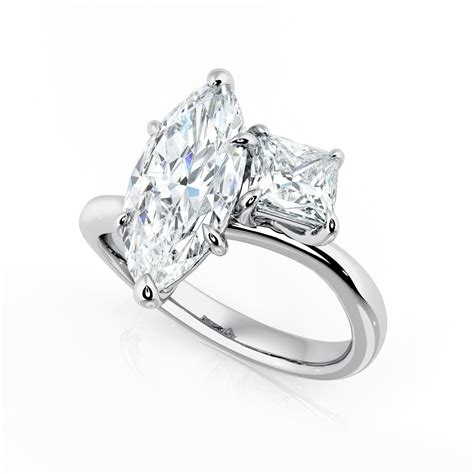 Marquise And Princess Cut Diamond Engagment Ring Tok Jewellers