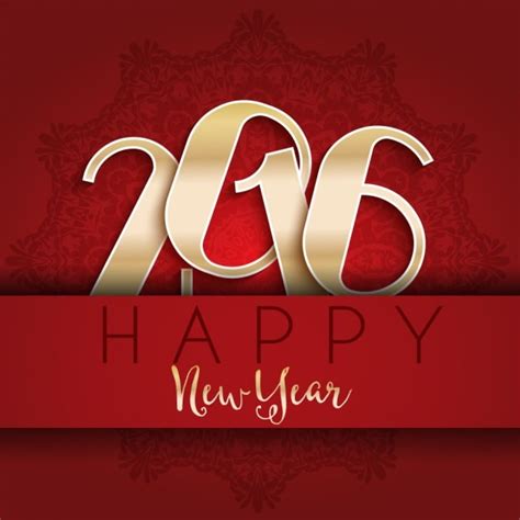 Free Vector Golden New Year Numbers On Red Background