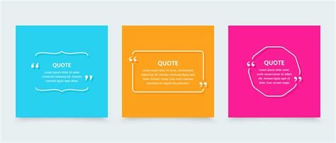 Premium Vector Quote Text Box Quotations Frame Template White Info Comments And Messages In