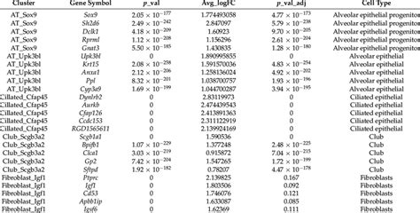 Annotation Of Pulmonary Epithelial Cell Subtypes Based On The Maker