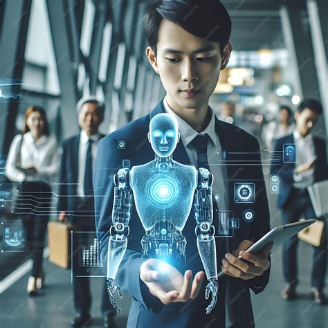 Premium Photo Ai Technology Artificial Intelligence People Using Ai Smart Robot Technology