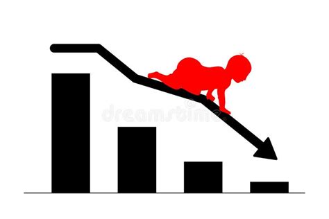 Birth Rate Decreasing And Declining Concept Stock Vector Illustration Of Population Birth