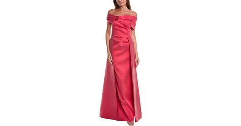 Teri Jon Gazar Gown In Red Lyst