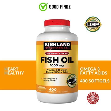 Kirkland Fish Oil Omega 3 1000 Mg 400 Softgels Kirkland Multivitamins