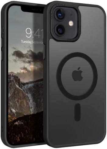 FNTCASE pour Coque iPhone 12 Mat Texturé Magnétique Slim Translucide