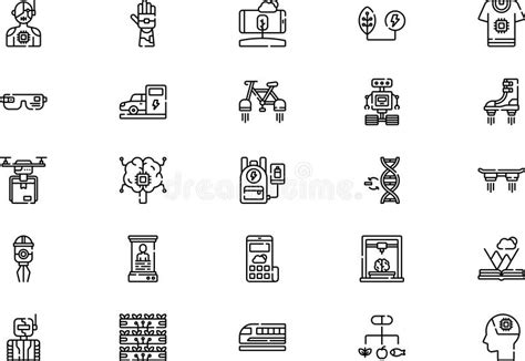 Technology Of The Future Icons Collection Is A Vector Illustration With Editable Stroke Stock