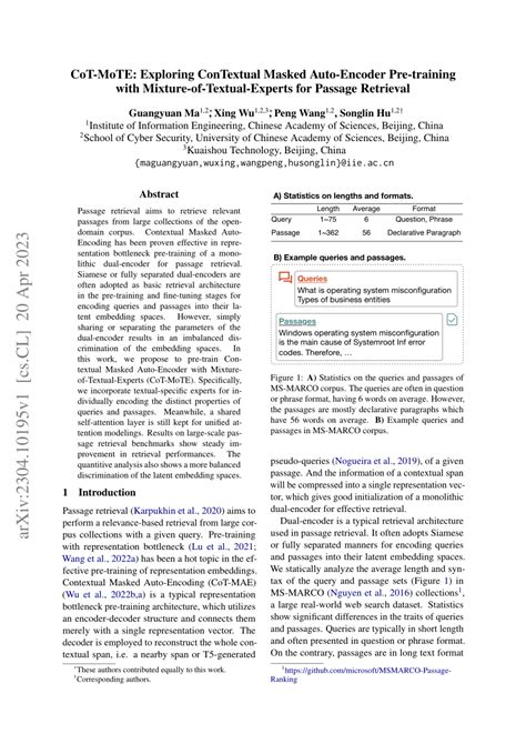 pdf cot mote exploring contextual masked auto encoder pre training