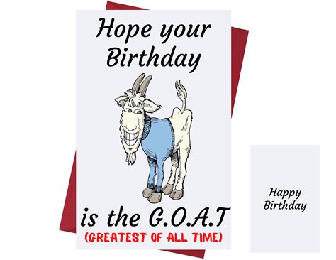 Funny Goat Birthday Card Goat Anniversary Card Goat Happy Birthday