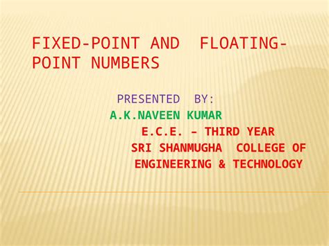 pptx fixed point and floating point numbers dokumen tips