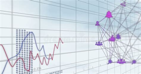 Animation Of Multiple Graphs On Grid With Connected People Bell And Like Icons Forming Globe