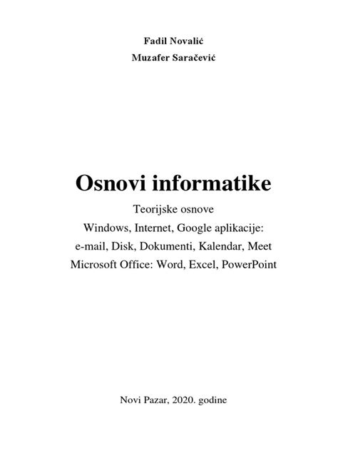 Osnovi Informatike Excel Pdf