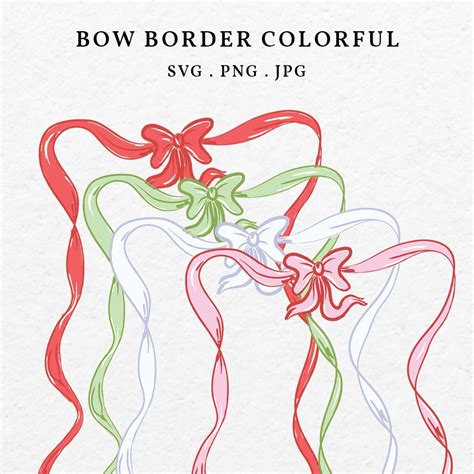 Bow Border Frame Illustration Png Svg Bundle Hand Drawn Whimsical