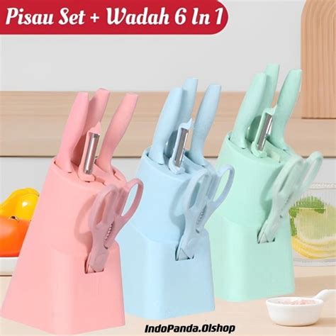 Jual 1 Set Paket Pisau Dapur Set Murah Tajam Peralatan Perlengkapan