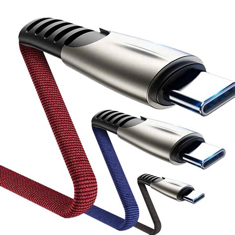 Комплект от 3 Usb C кабела Type C 1 M Бързо зареждане и предаване на
