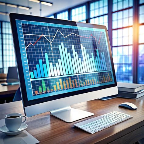 Computer Screen Displaying Complex Tax Algorithms With Financial Graphs And Charts Floating
