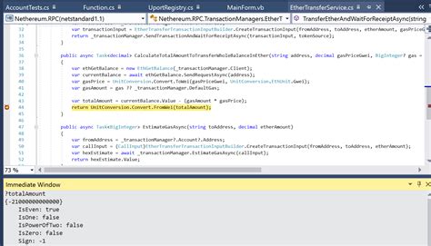 CalculateTotalAmountToTransferWholeBalanceInEther Errors Upon Insufficient Balance Issue