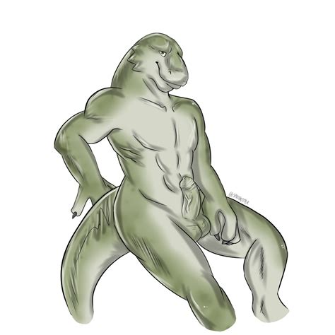 Rule 34 Komodo Dragon Lizard Male Monitor Lizard Penis Pinup Pose