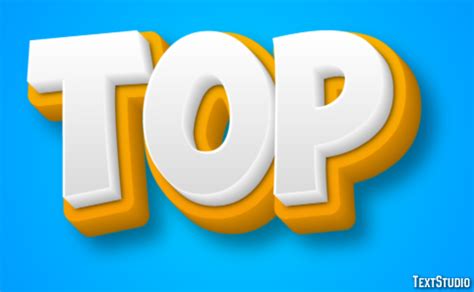 Top | Yellow White 3D | Text Effect Generator