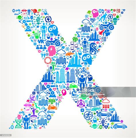 Lettre X Technologie Futuriste Et Futurs Vector Icon Background