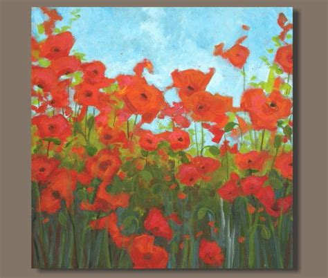 FREE SHIP Canvas Painting Poppies Poppy Painting Mothers Etsy Canada